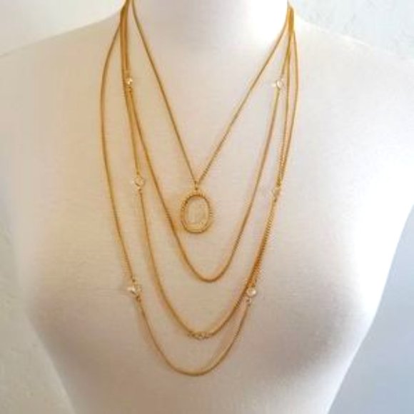Goldette | Jewelry | Goldette Vintage Intaglio 3 Strand Necklace | Poshmark